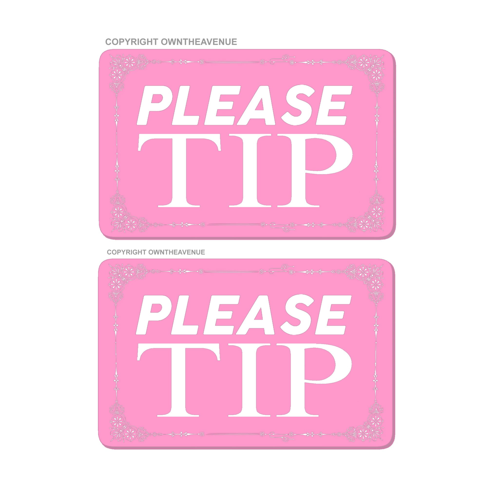 x2 Please Tip Jar Tipping Pink Art Vinyl Sticker Decal Gratuity 3 ...