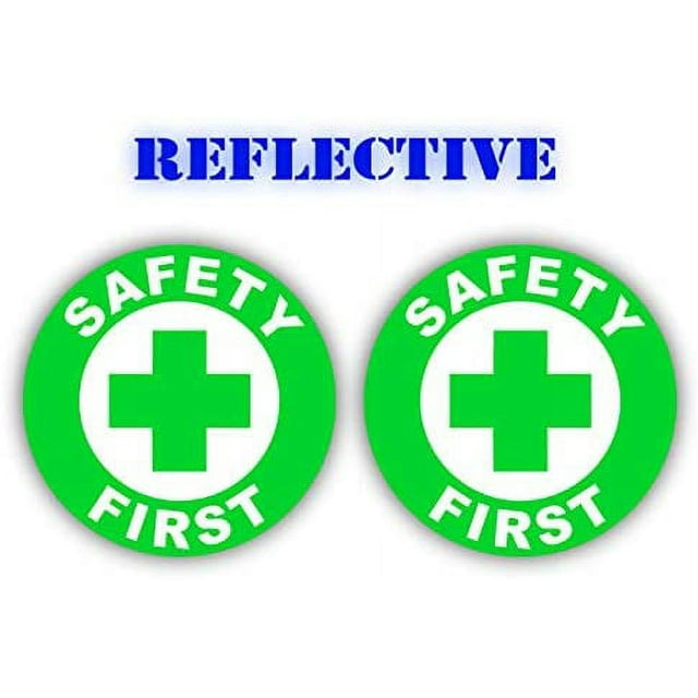 (x2) REFLECTIVE - Safety First Hard Hat Stickers (Pair) | OSHA Helmet ...
