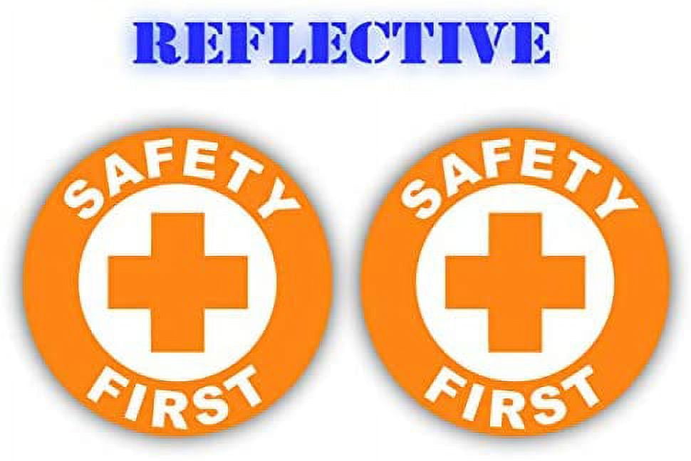 (x2) REFLECTIVE - Safety First Hard Hat Stickers (Pair) | OSHA Helmet ...