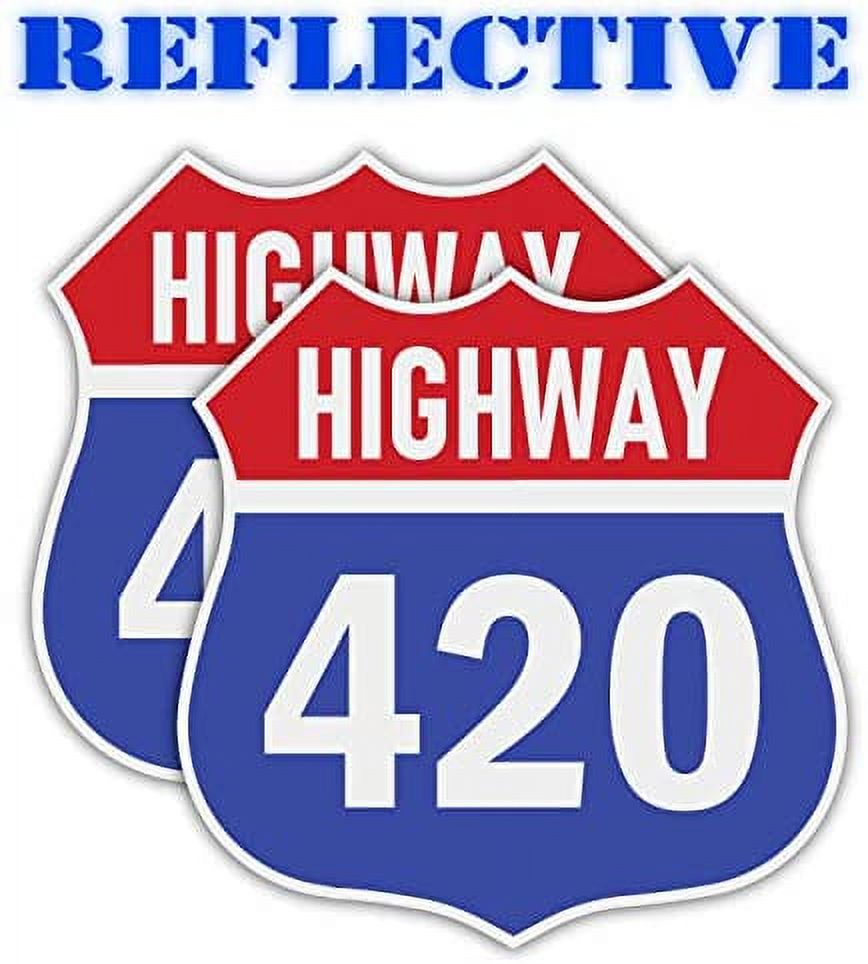(x2) Reflective Marijuana Highway 420 Notebook Car Laptop | Motorcycle ...
