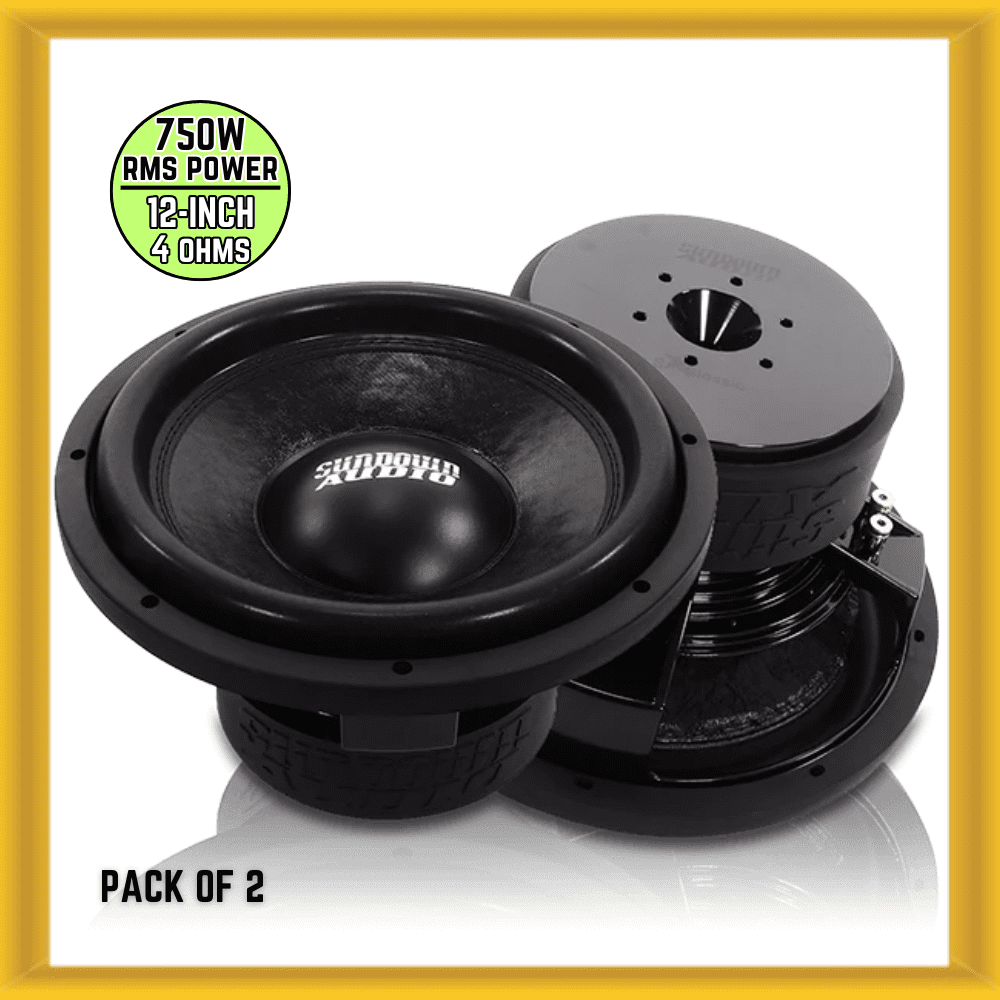 x2 Sundown Audio SA-12 Classic D4 12" 750W RMS Power DVC 4 Ohms Car ...