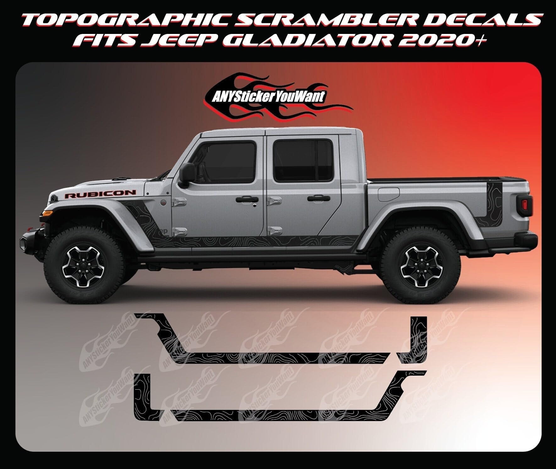 x2 Topographic Scrambler Side Graphic Vinyl Decals Compatible with and ...