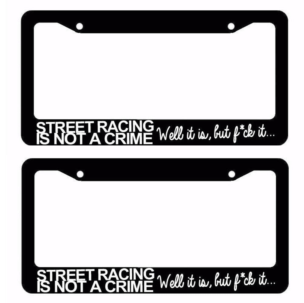 x2 / Two Lot of JDM S Racing Tuner Drifting Funny Black License Plate ...