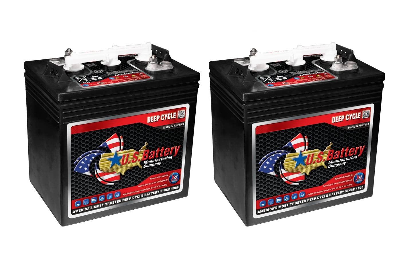 x2 | US Battery 6 Volt 208 Ah Deep Cycle Battery ~ Replaces Trojan T ...