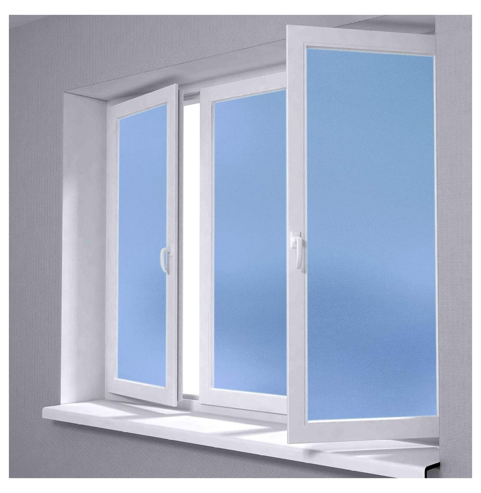 "x240" (4FTx20FT) Light Blue Color Frosted Glass Peel and Stick Window ...