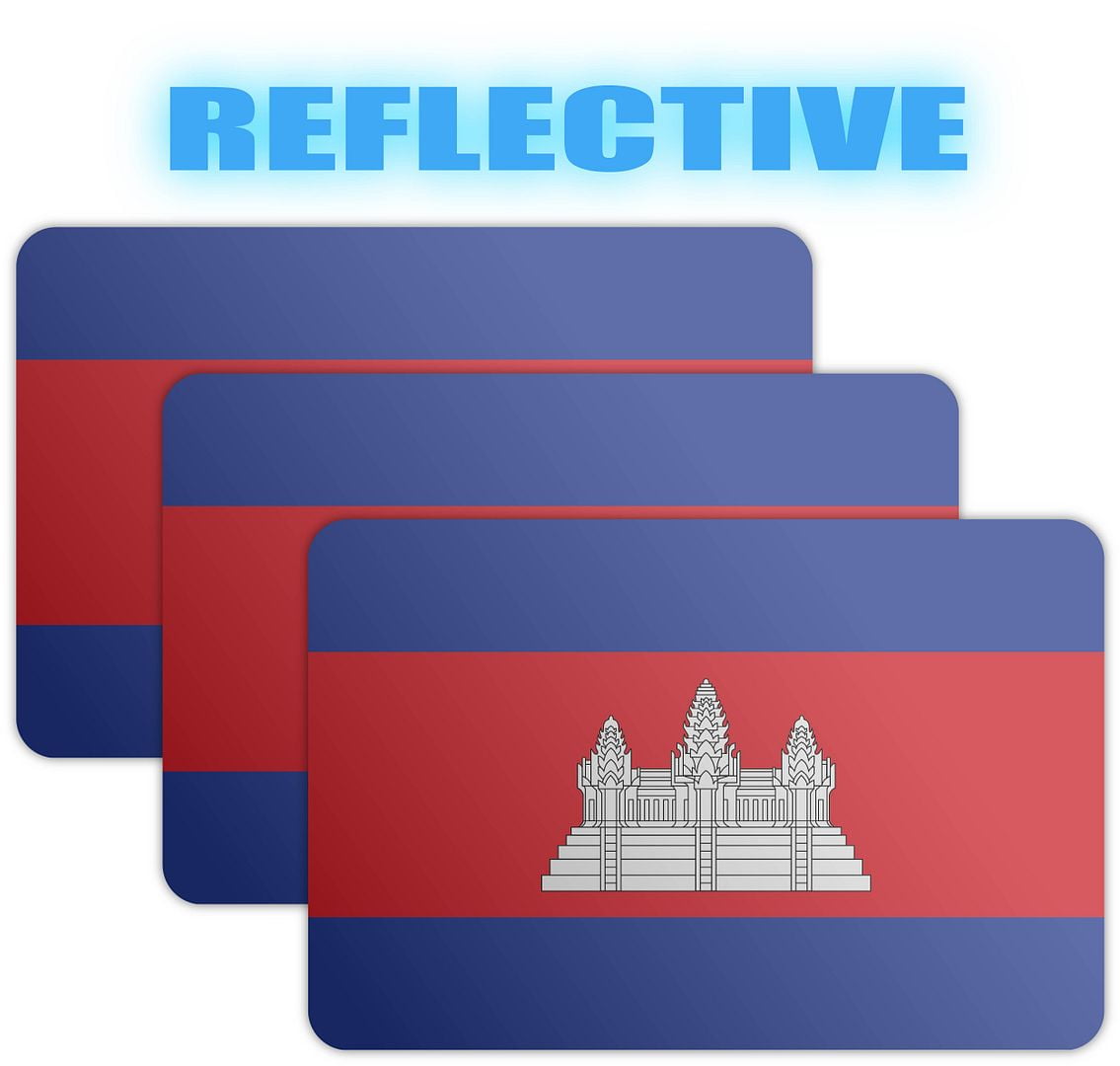 (x3) 3M Reflective Cambodia Flag Stickers | Versatile & High Quality ...