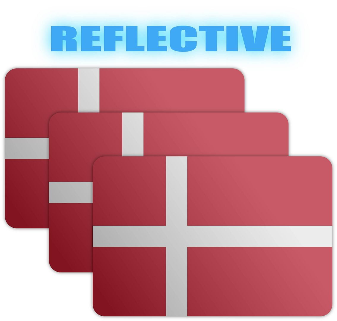 (x3) 3M Reflective Denmark Flag Stickers | Versatile & High Quality ...