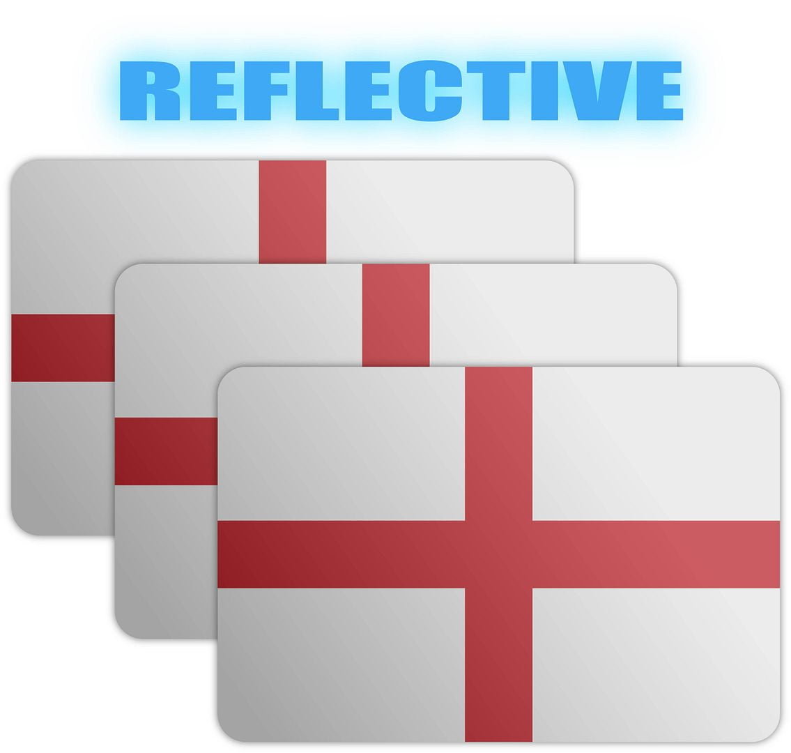 (x3) 3M Reflective England Flag Stickers | Versatile & High Quality ...
