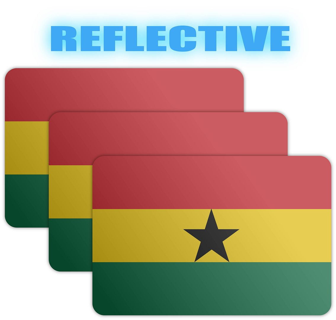 (x3) 3M Reflective Ghana Flag Stickers | Versatile & High Quality ...
