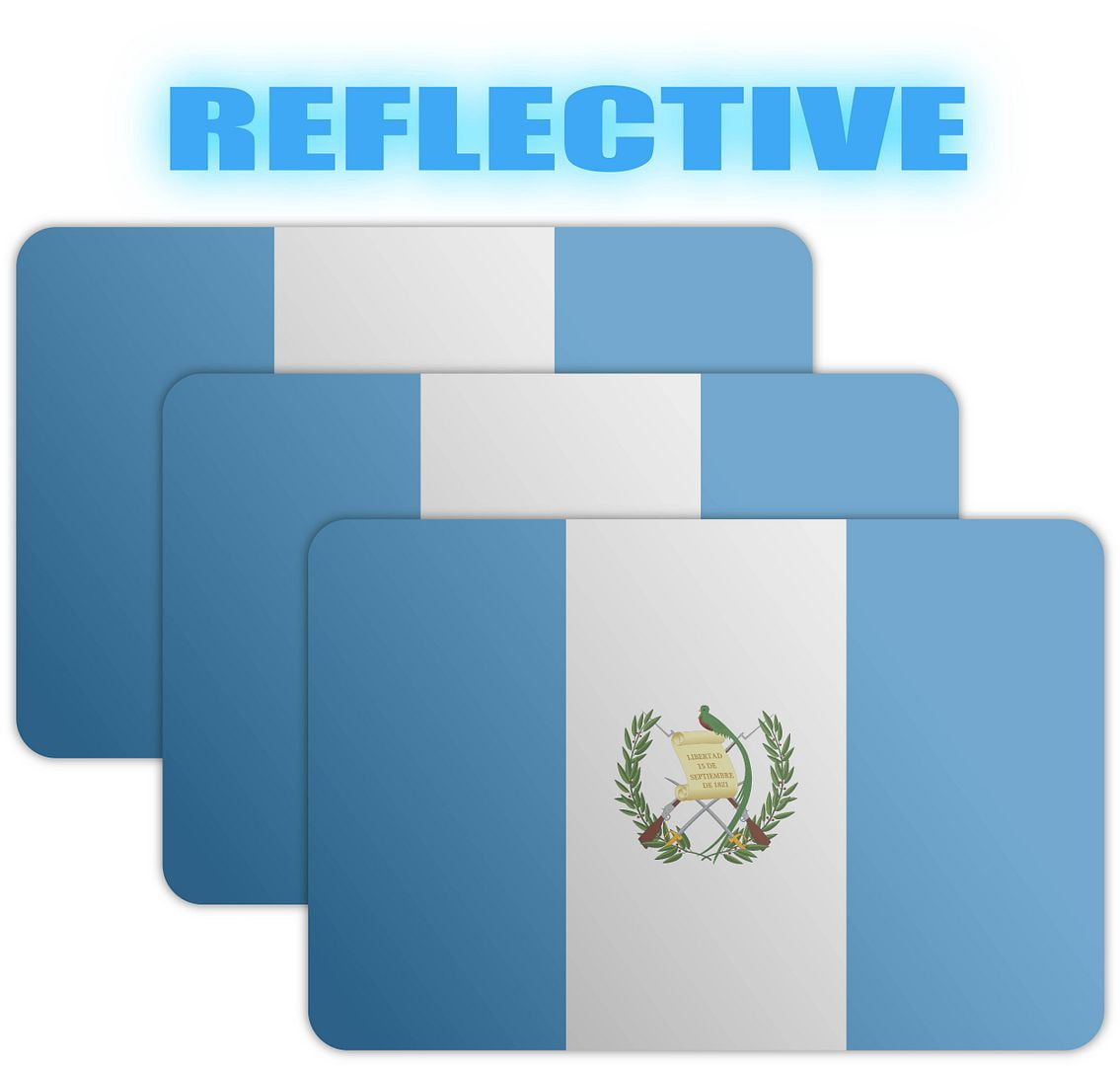 (x3) 3M Reflective Guatemala Flag Stickers | Versatile & High Quality ...