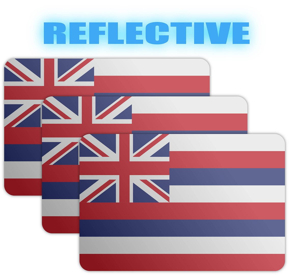 (x3) 3M Reflective Hawaii Flag Stickers | Versatile & High Quality ...