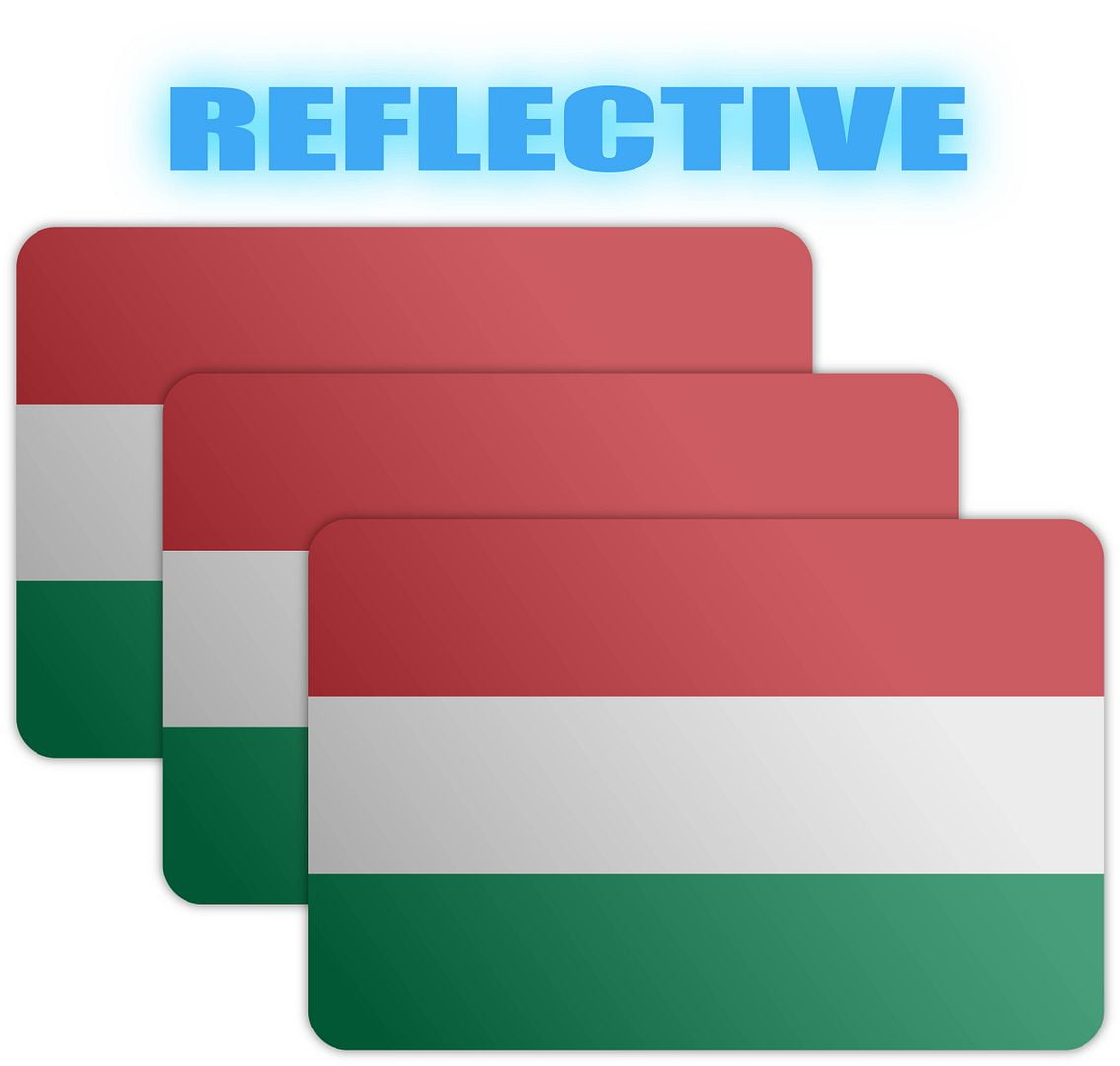 (x3) 3M Reflective Hungary Flag Stickers | Versatile & High Quality ...