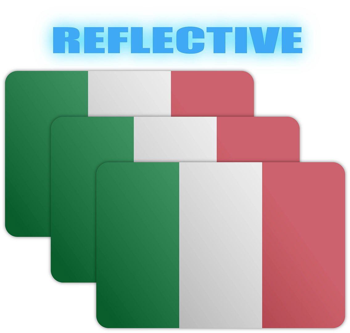 (x3) 3M Reflective Italy Flag Stickers | Versatile & High Quality ...