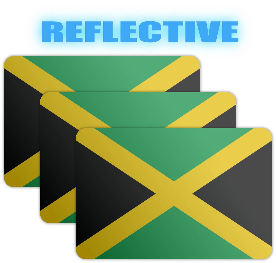 (x3) 3M Reflective Jamaica Flag Stickers | Versatile & High Quality ...