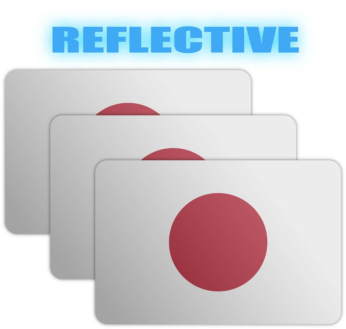 (x3) 3M Reflective Japan Flag Stickers | Versatile & High Quality ...