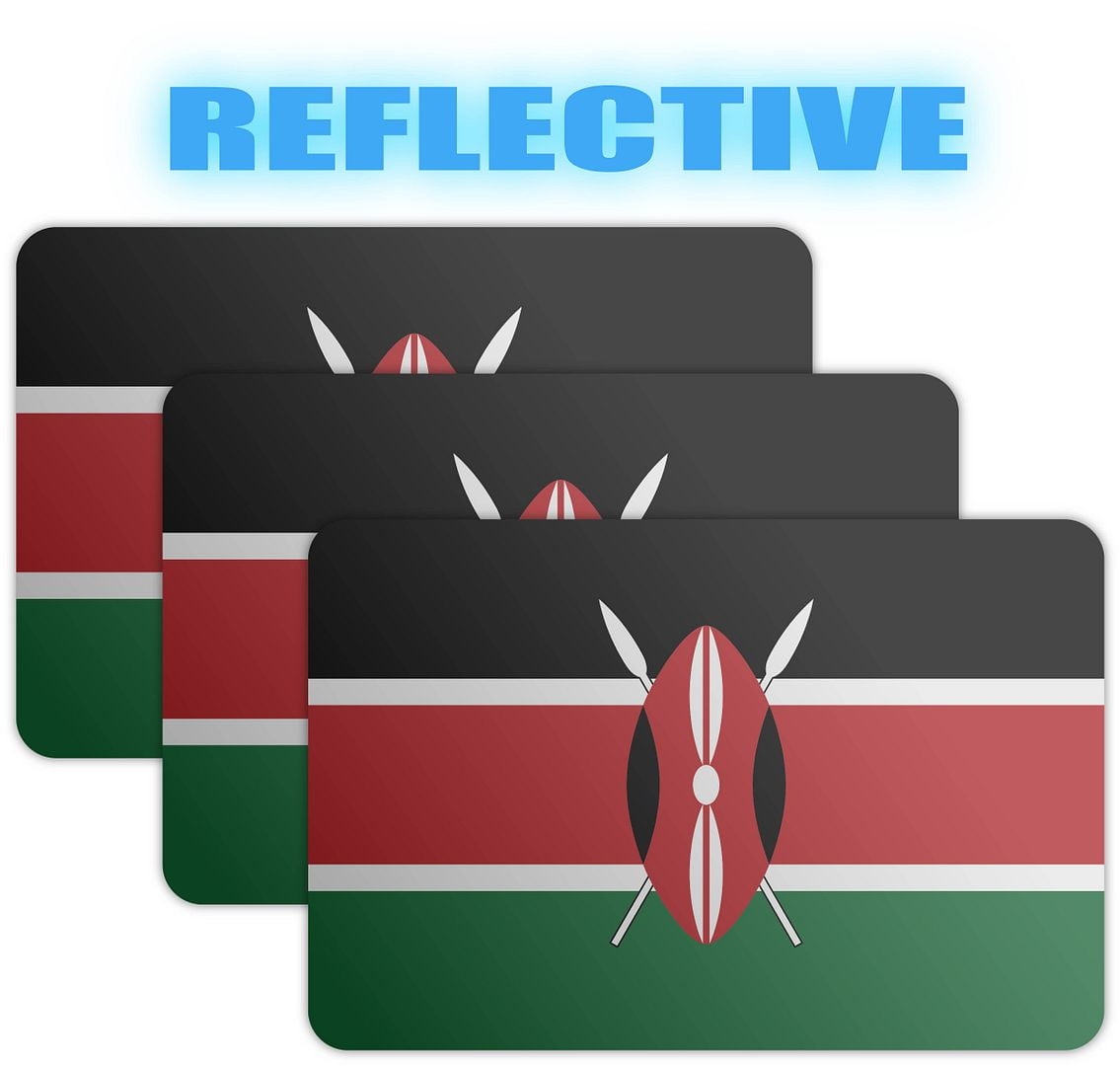 (x3) 3M Reflective Kenya Flag Stickers | Versatile & High Quality ...