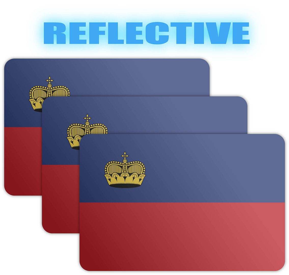 (x3) 3M Reflective Liechtenstein Flag Stickers | Versatile & High ...