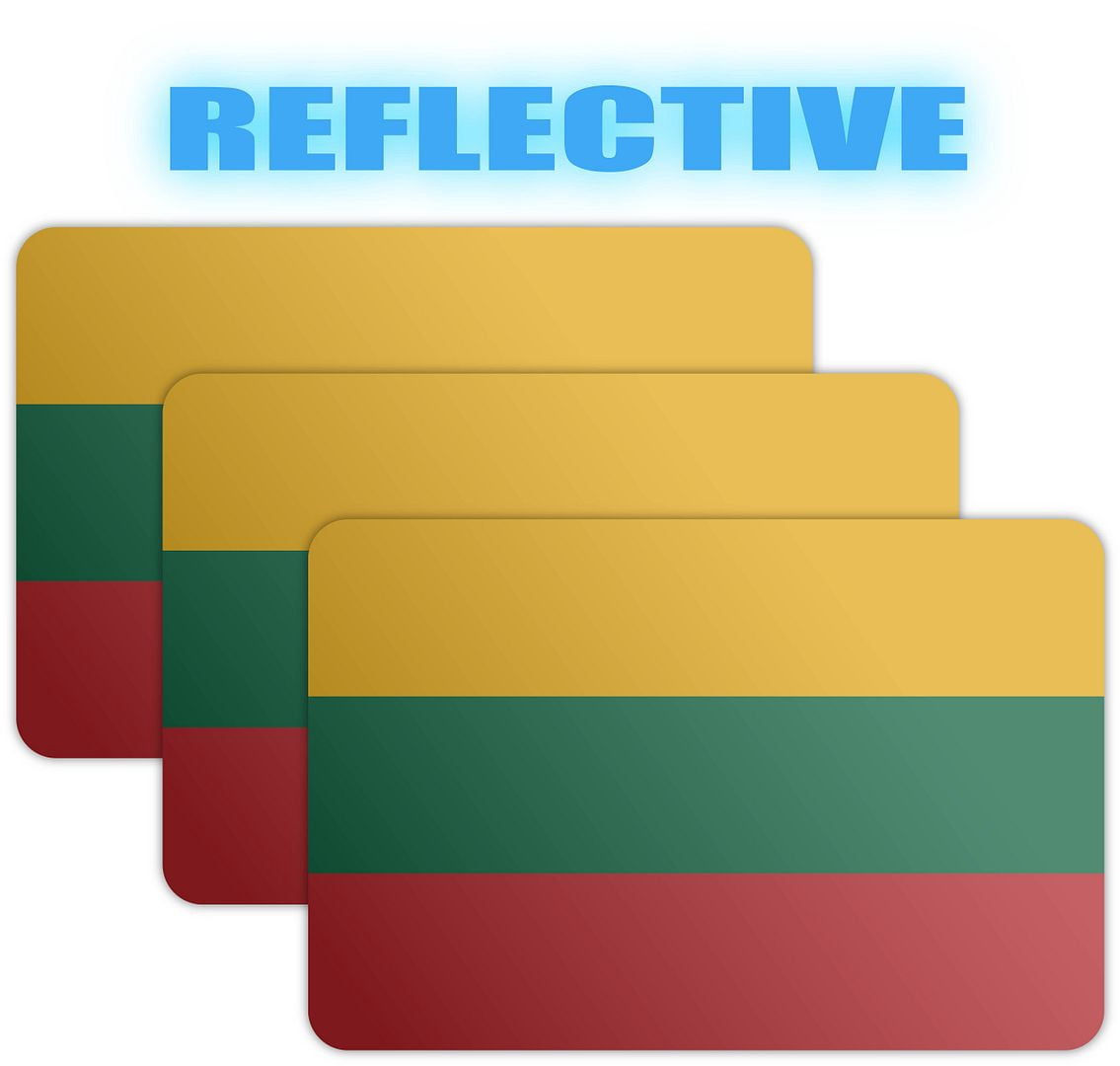 (x3) 3M Reflective Lithuania Flag Stickers | Versatile & High Quality ...