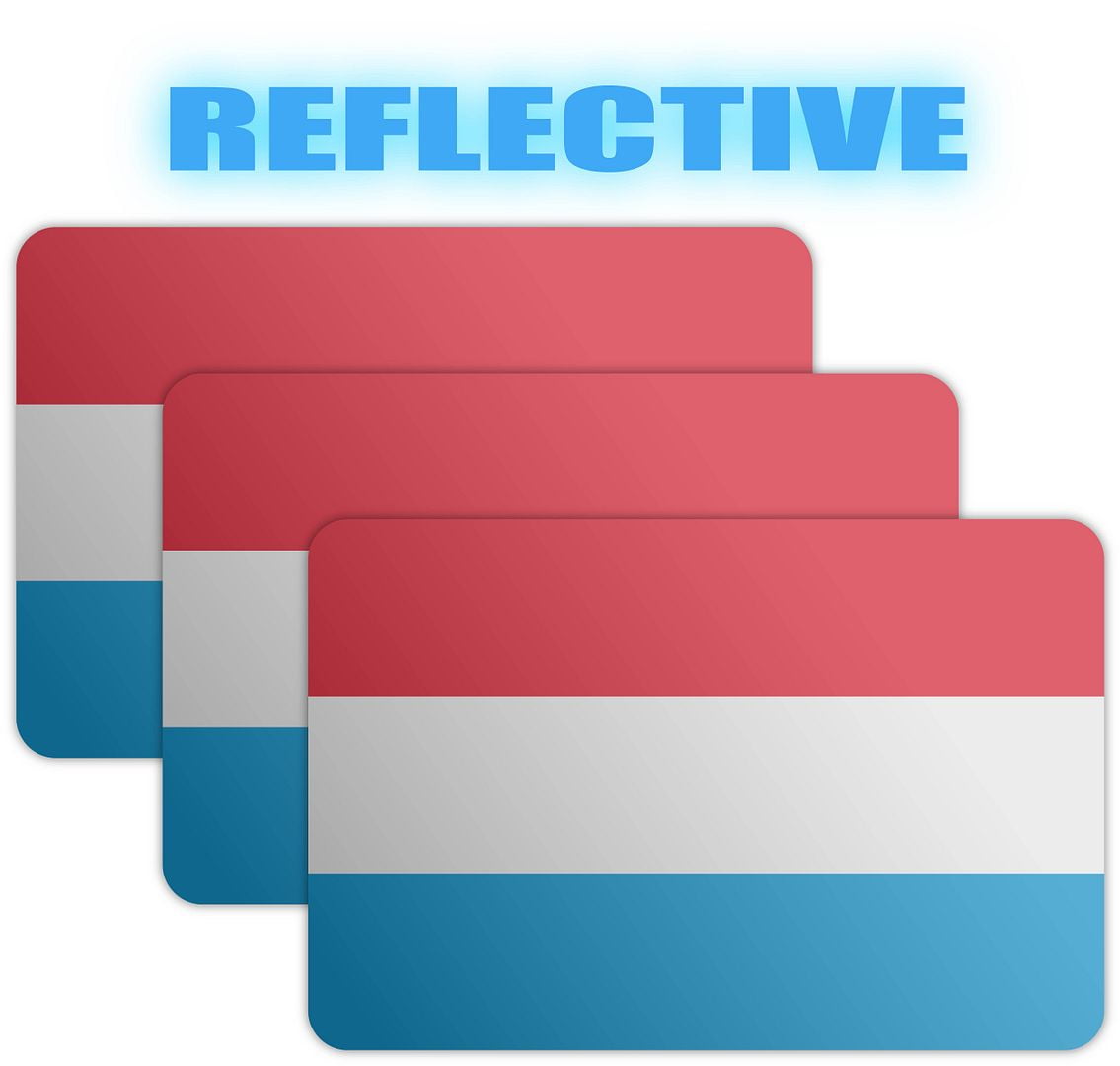(x3) 3M Reflective Luxembourg Flag Stickers | Versatile & High Quality ...
