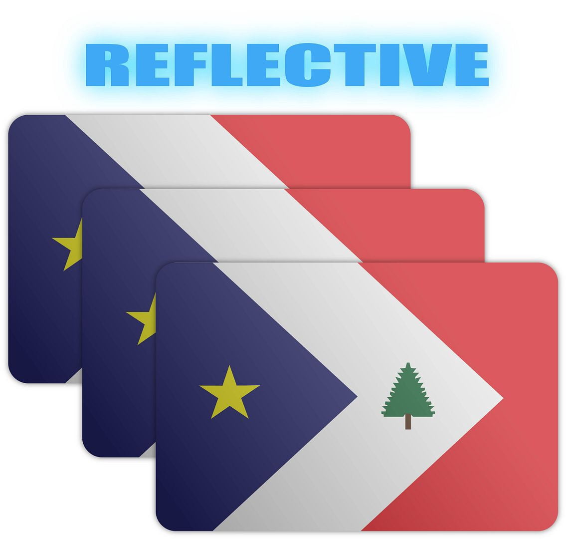 (x3) 3M Reflective the New England Acadians Flag Stickers | Versatile ...