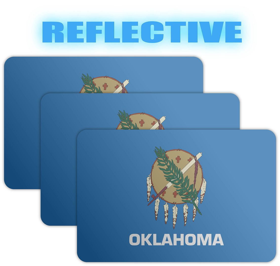 (x3) 3M Reflective Oklahoma Flag Stickers | Versatile & High Quality ...