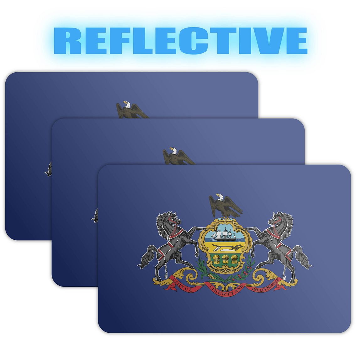 (x3) 3M Reflective Pennsylvania Flag Stickers | Versatile & High ...