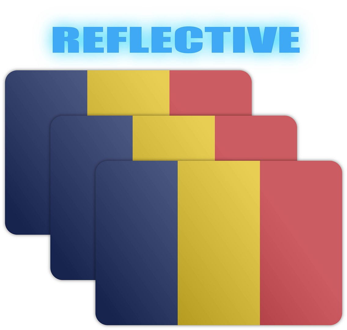 (x3) 3M Reflective Romania Flag Stickers | Versatile & High Quality ...