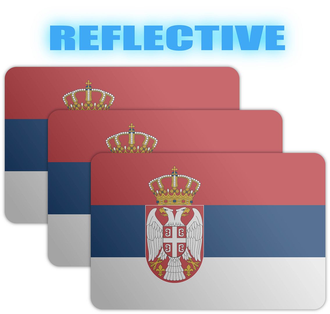 (x3) 3M Reflective Serbia Flag Stickers | Versatile & High Quality ...