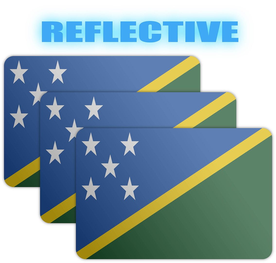 (x3) 3M Reflective Solomon Islands Flag Stickers | Versatile & High ...