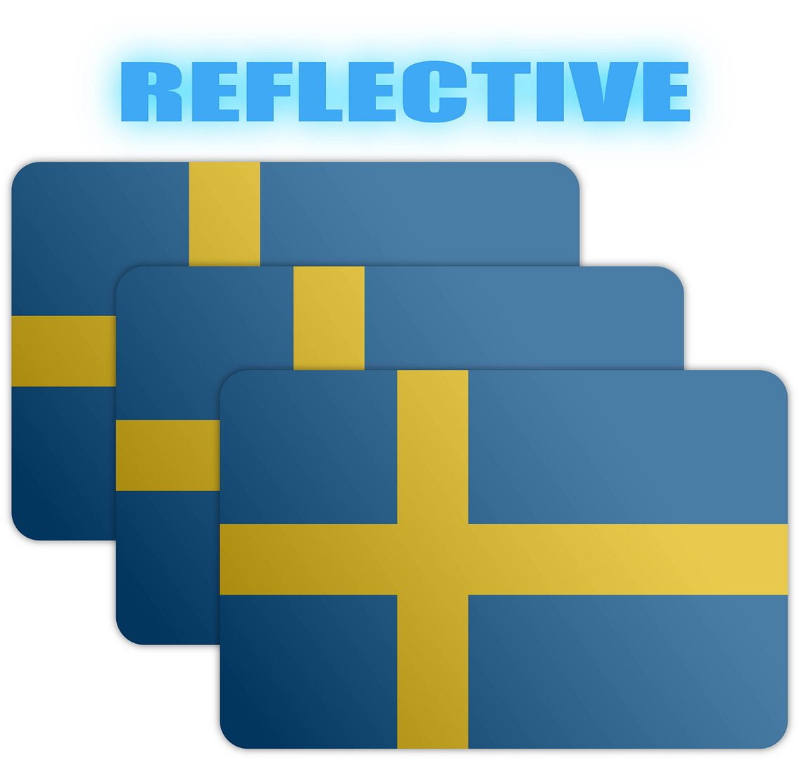 (x3) 3M Reflective Sweden Flag Stickers | Versatile & High Quality ...