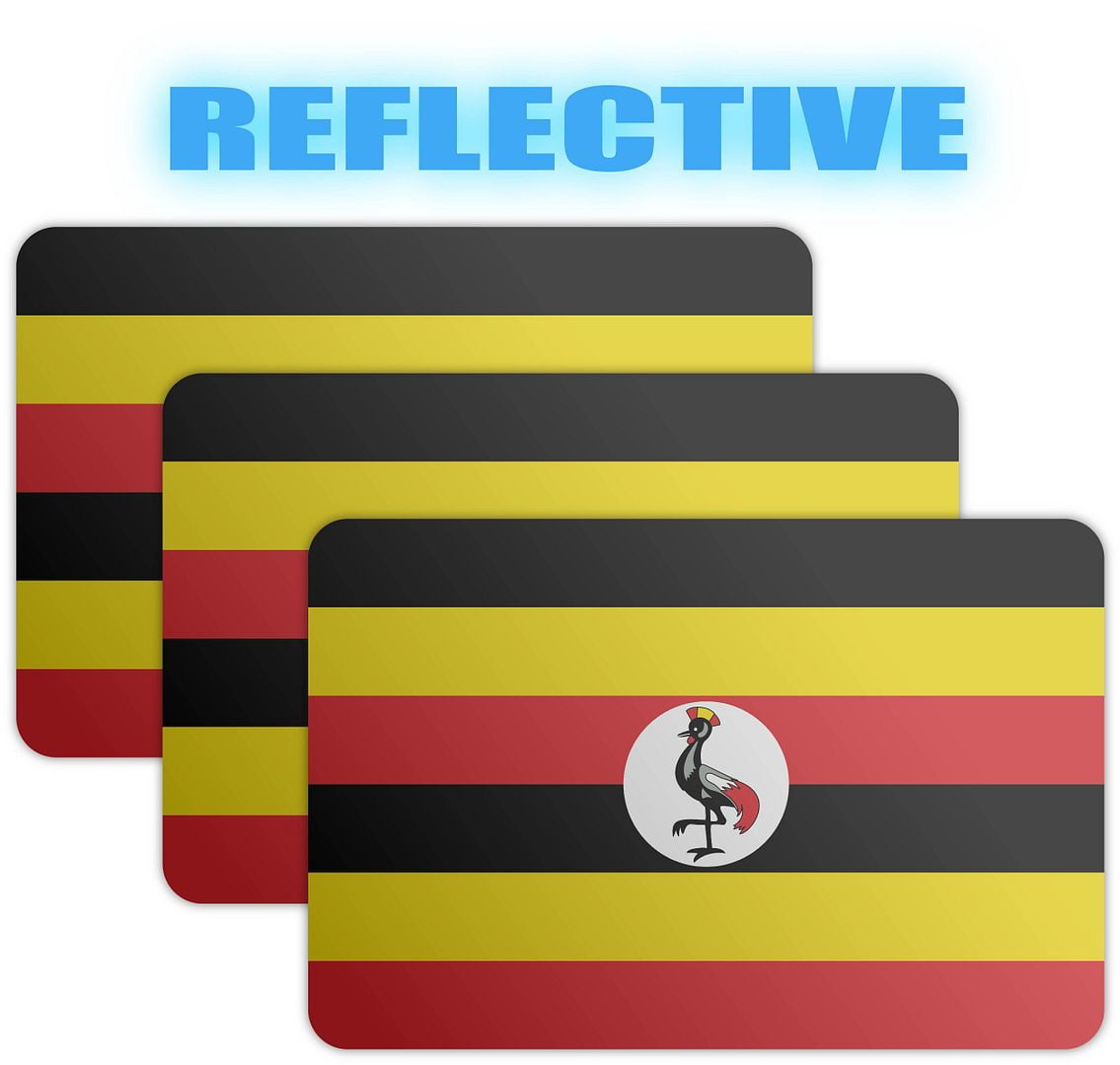 (x3) 3M Reflective Uganda Flag Stickers | Versatile & High Quality ...