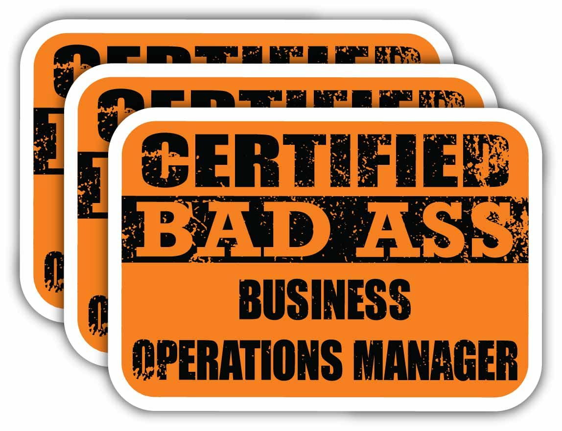 (x3) Certiefied Bad Ass Business Operations Manager Stickers | Cool ...
