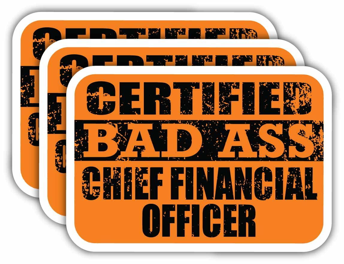 (x3) Certiefied Bad Ass Chief Financial Officer Stickers | Cool Funny ...