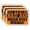 Funny Job Decals Certified Bad Ass Veterinary Technician Stickers - 3 ...