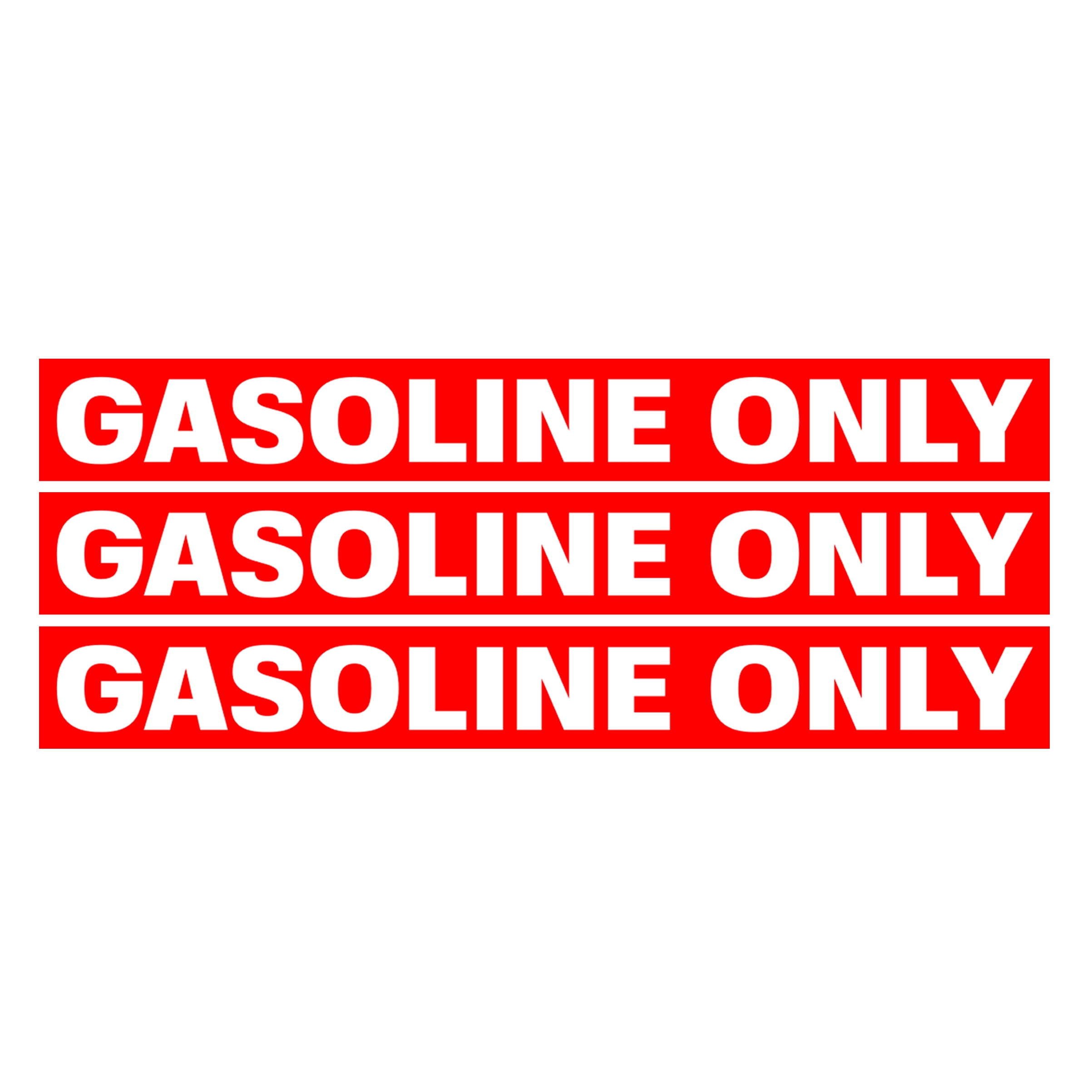 x3 Gasoline Only Fuel Labels Vinyl Sticker Decal - 3" Inches Long Each ...