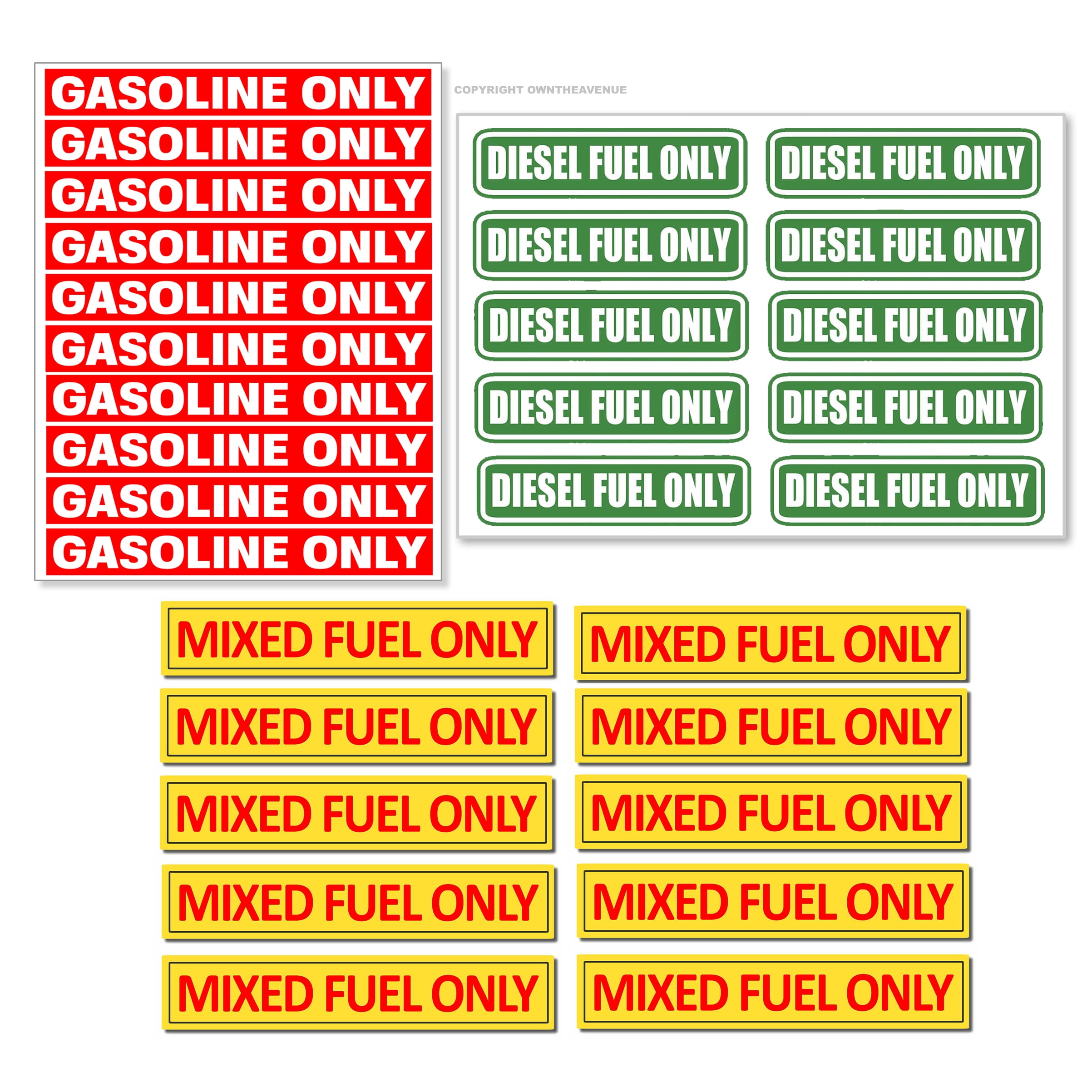 x30 Diesel Gasoline Mixed Fuel Only Gasoline Only Diesel Fuel Only ...
