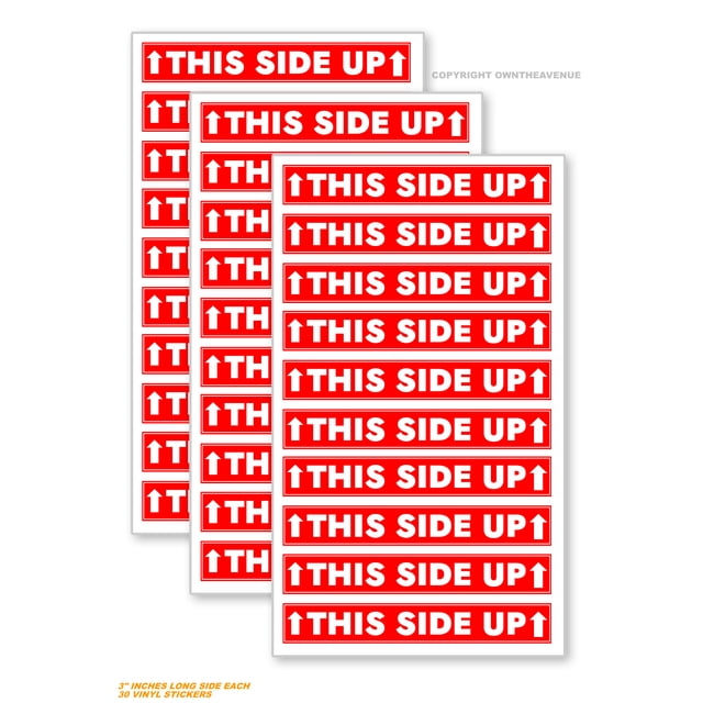 x30 This Side Up Packaging Safety Vinyl Sticker Labels Decals - 3 ...