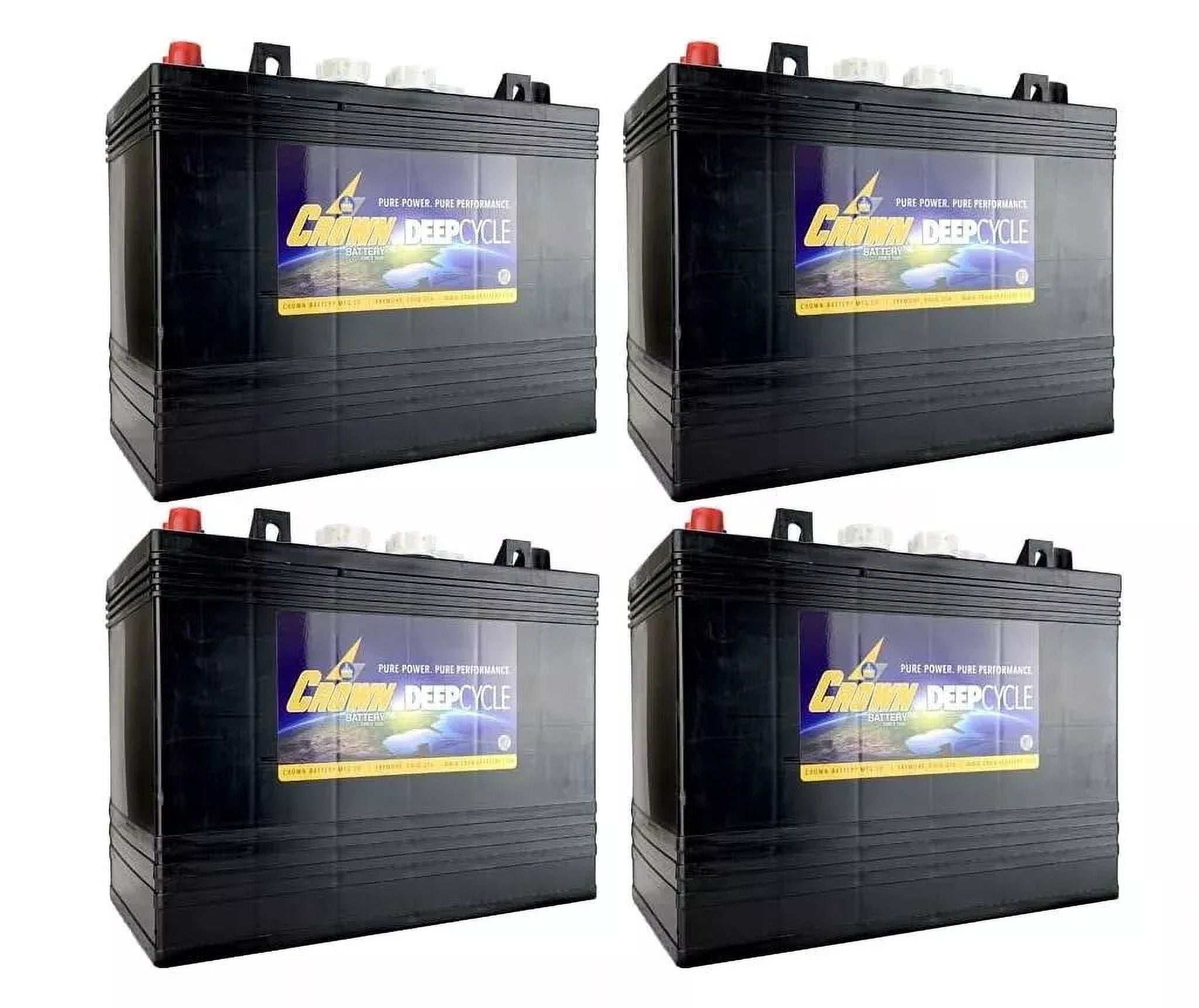 x4 | Crown 12 Volt 150Ah Deep Cycle Battery ; Replaces Trojan T-1275 ...