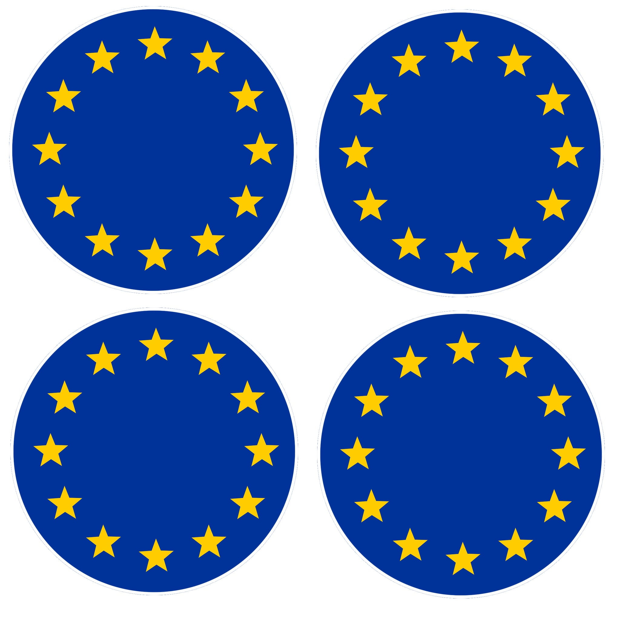 x4 European Union Flag Stickers Flag Decals Vinyl Stickers Round 2 ...