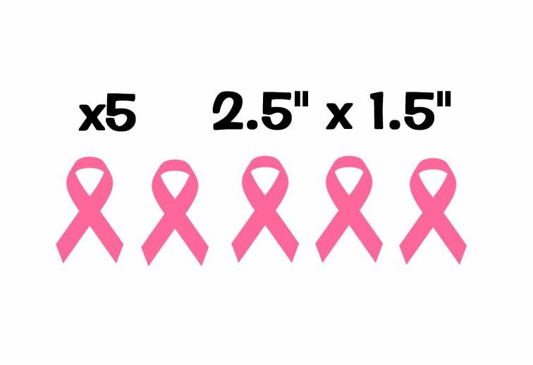x5 Breast Cancer Awareness Ribbons Pink Pack Vinyl Decal Stickers 2.5 ...