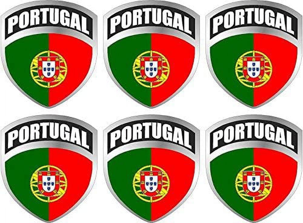 (x6) 2" Portugal Portuguese Flag Shield Decal Badge Vinyl Hard hat 3M ...