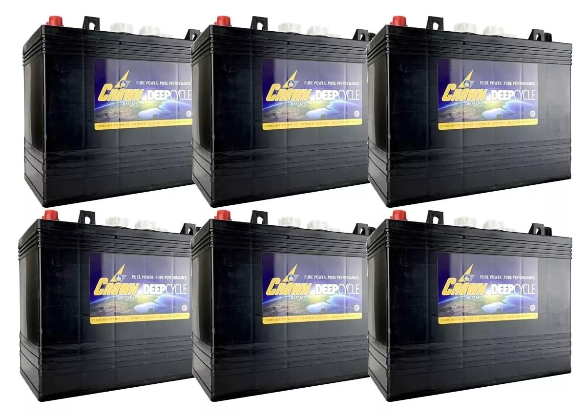 x6 | Crown 12 Volt 150Ah Deep Cycle Battery ; Replaces Trojan T-1275 ...