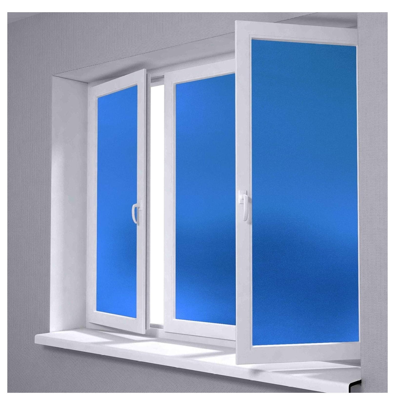 "x60" (4FTx4FT) Blue Color Frosted Glass Peel and Stick Window Film ...