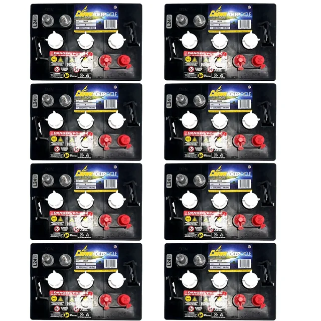 x8 | Crown CR-220 6 Volt 220Ah Deep Cycle Battery Replaces Trojan T-105 ...