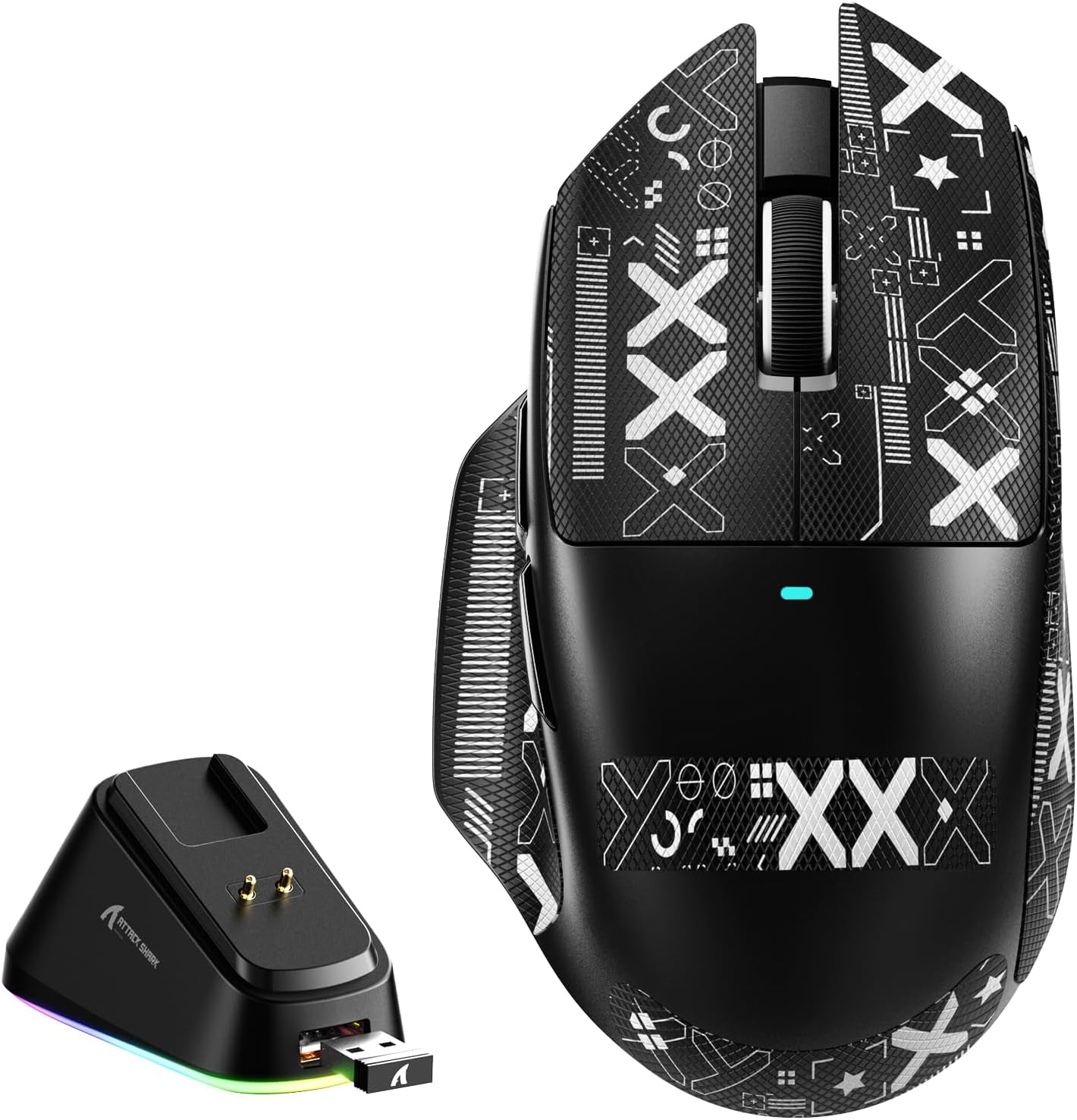 xAttack V6 65g Lightweight Gaming with Dock, BT/2.4G /Wired 1K Polling ...