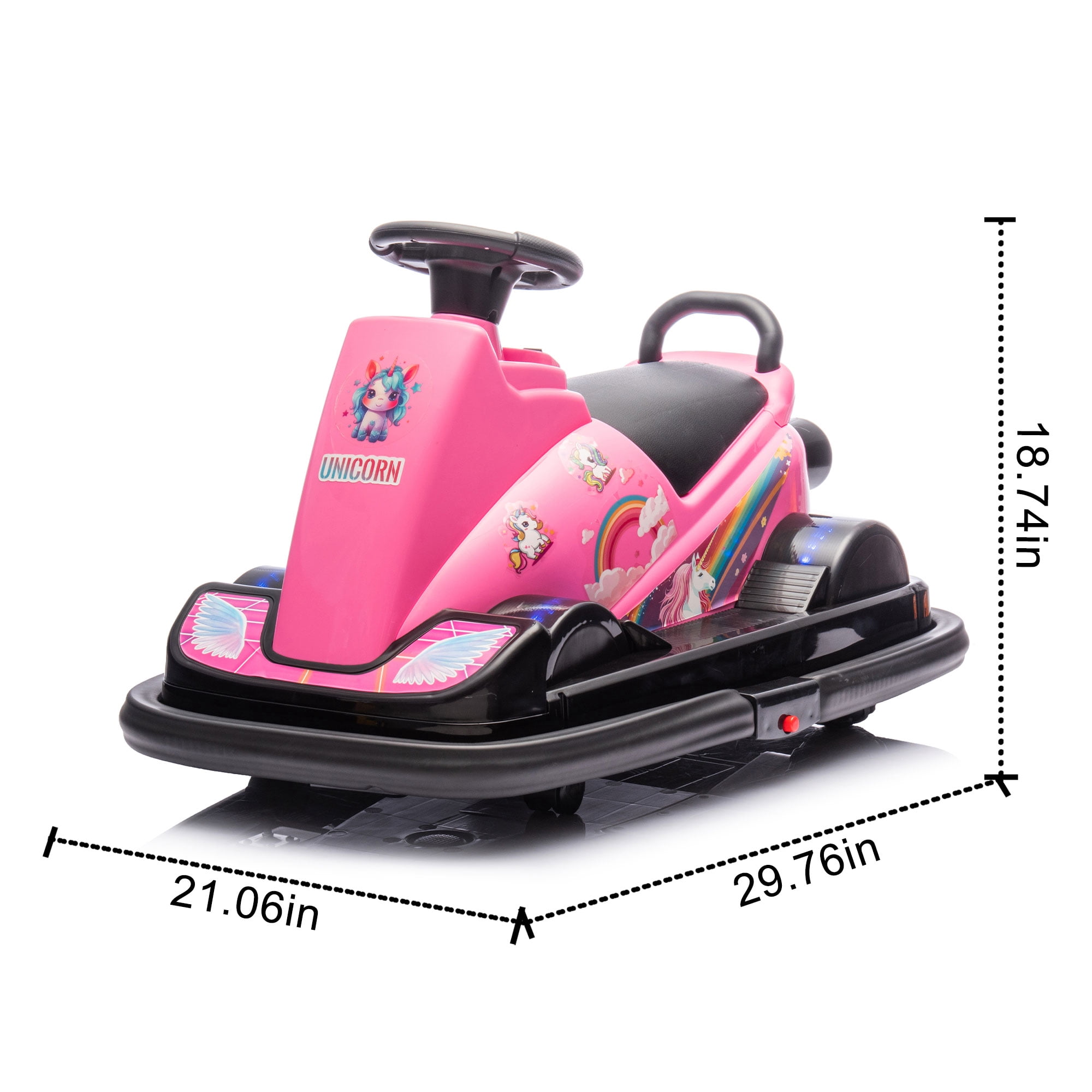 xCloud 12V Kids Ride-On Bumper Car with 360° Rotation, Collision Lights ...