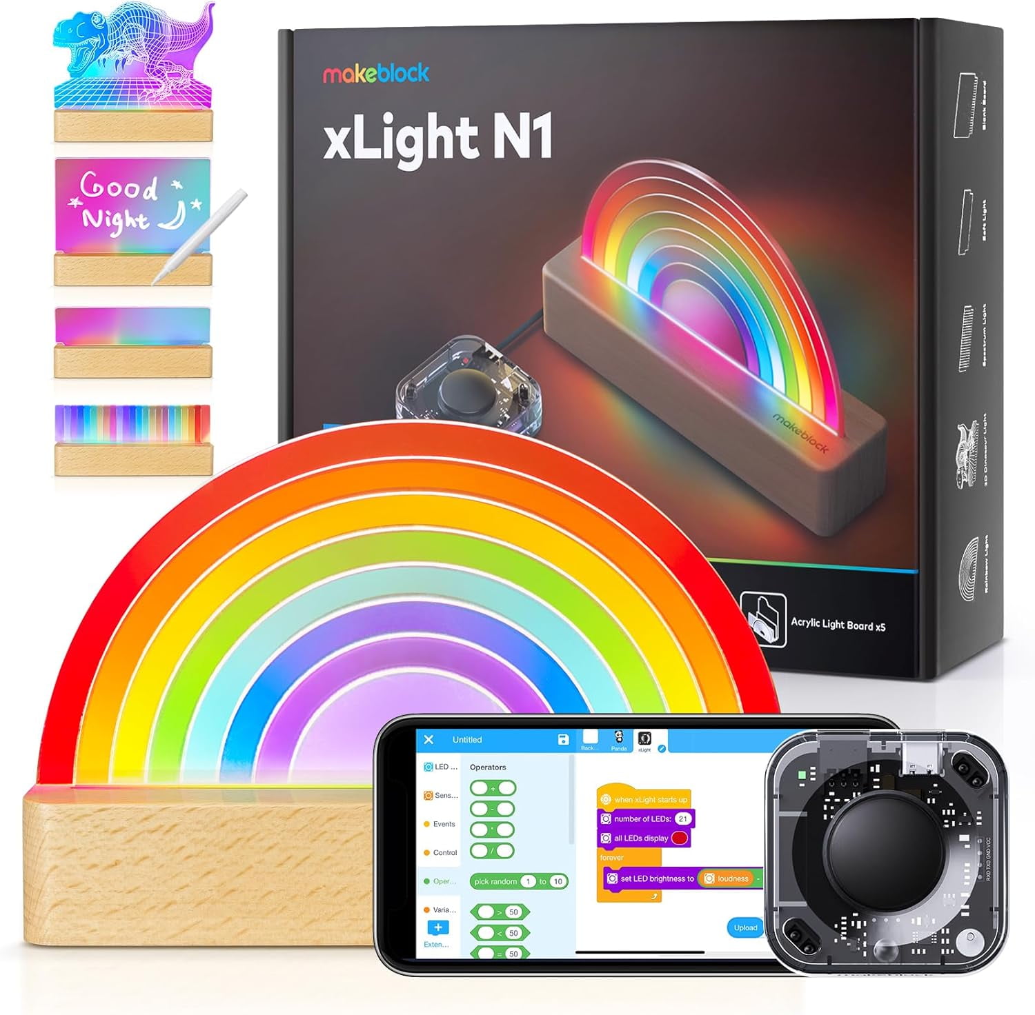 xLight N1 5-in-1 Rainbow Night Lights for Kids Room, Smart Kids Night ...