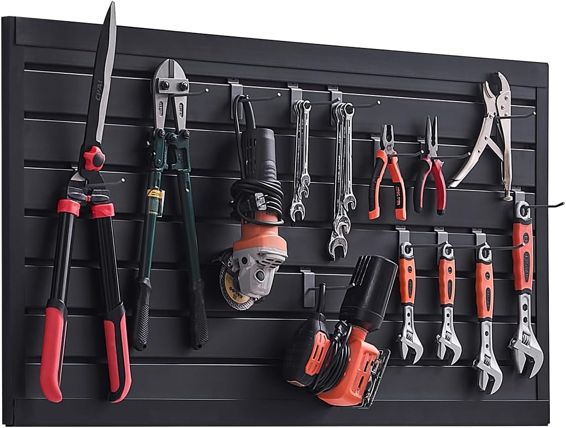 xSlat Wall Paneling, 2 x 4 ft, PVC Garage Slatwall with Modular Design ...