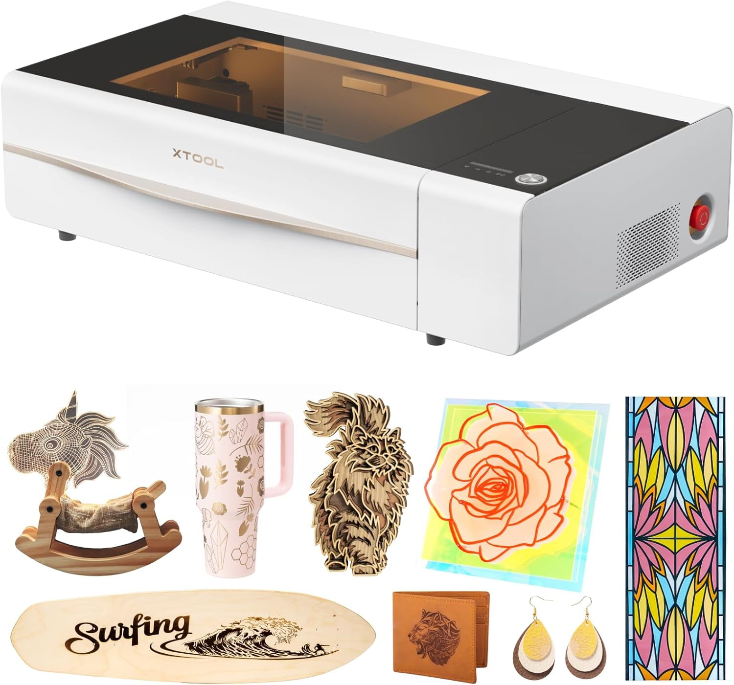 xTool P2S 55W CO2 Laser Cutter, Smart Desktop CO2 Laser Engraver and ...