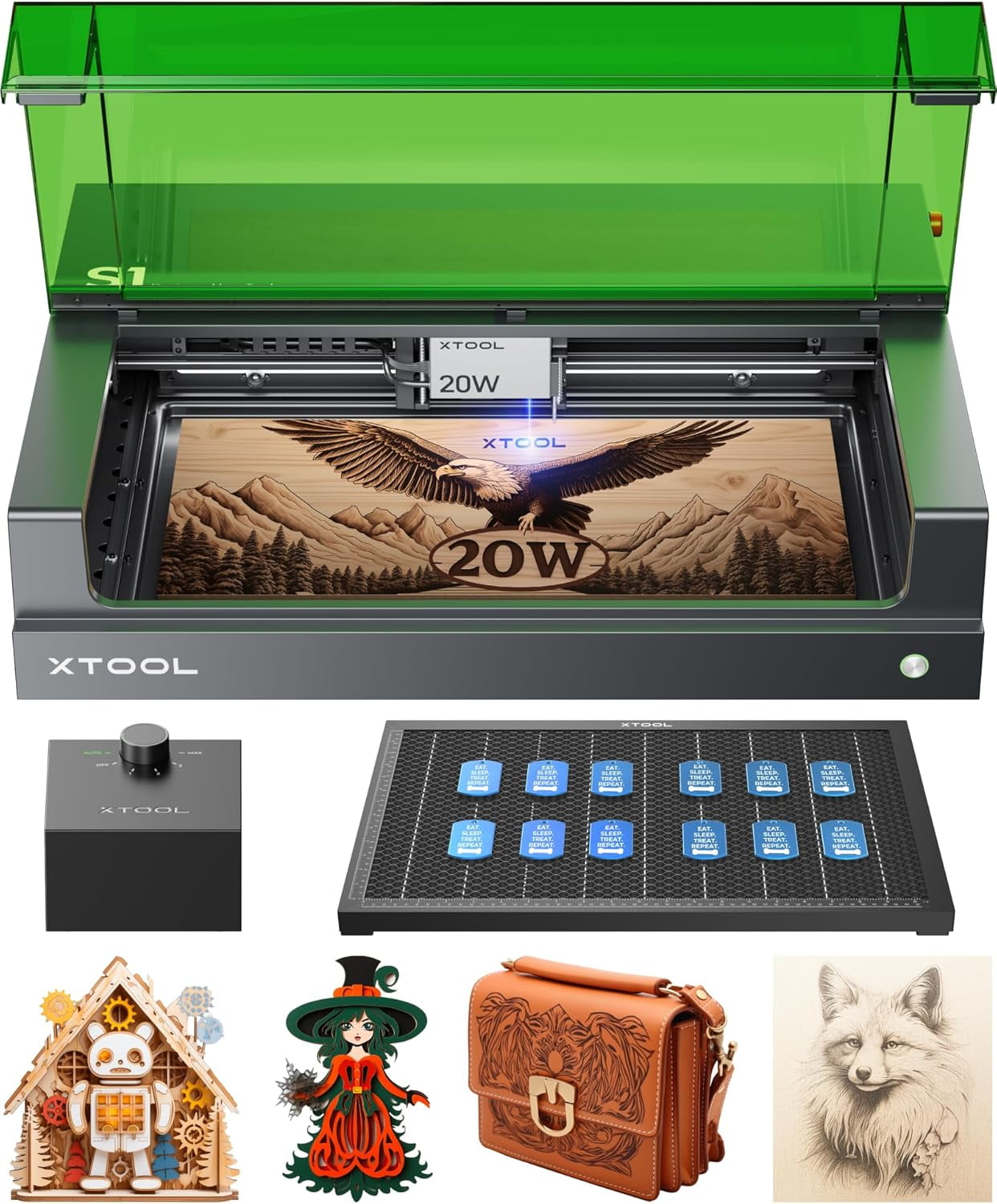 xTool S1 20W Laser Engraver, 600mm/s Speed Laser Engravering Machine ...